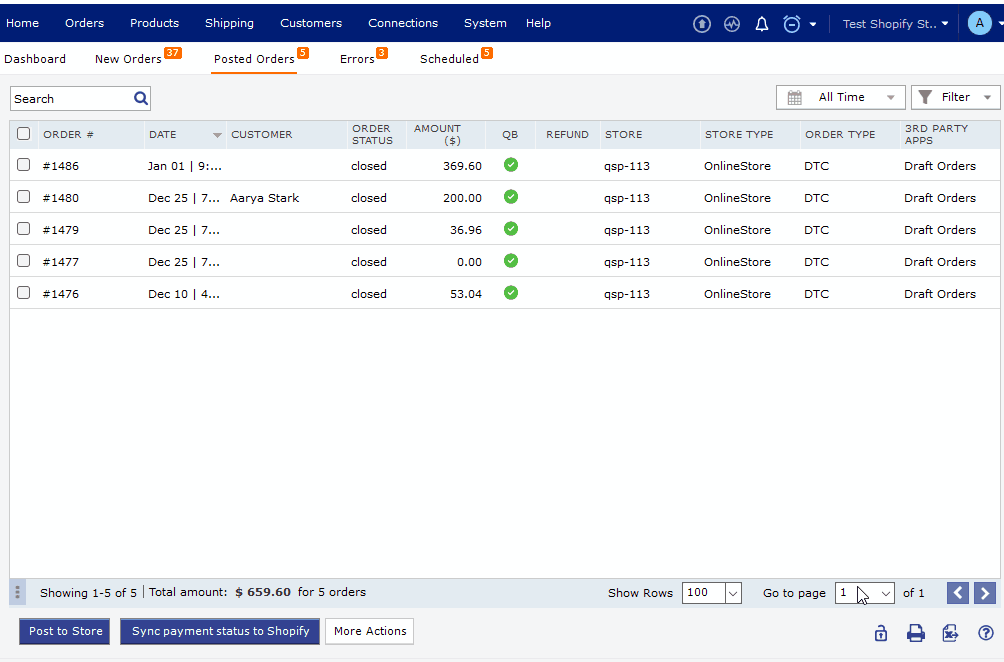 Products Module View in Webgility Desktop