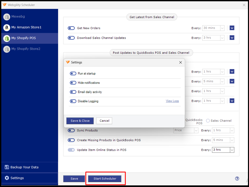 Scheduler Settings Overview