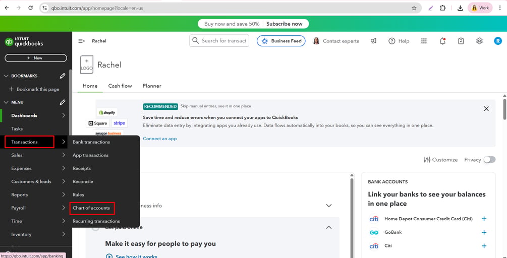 How to make an account active in Chart of accounts at your QuickBooks ...